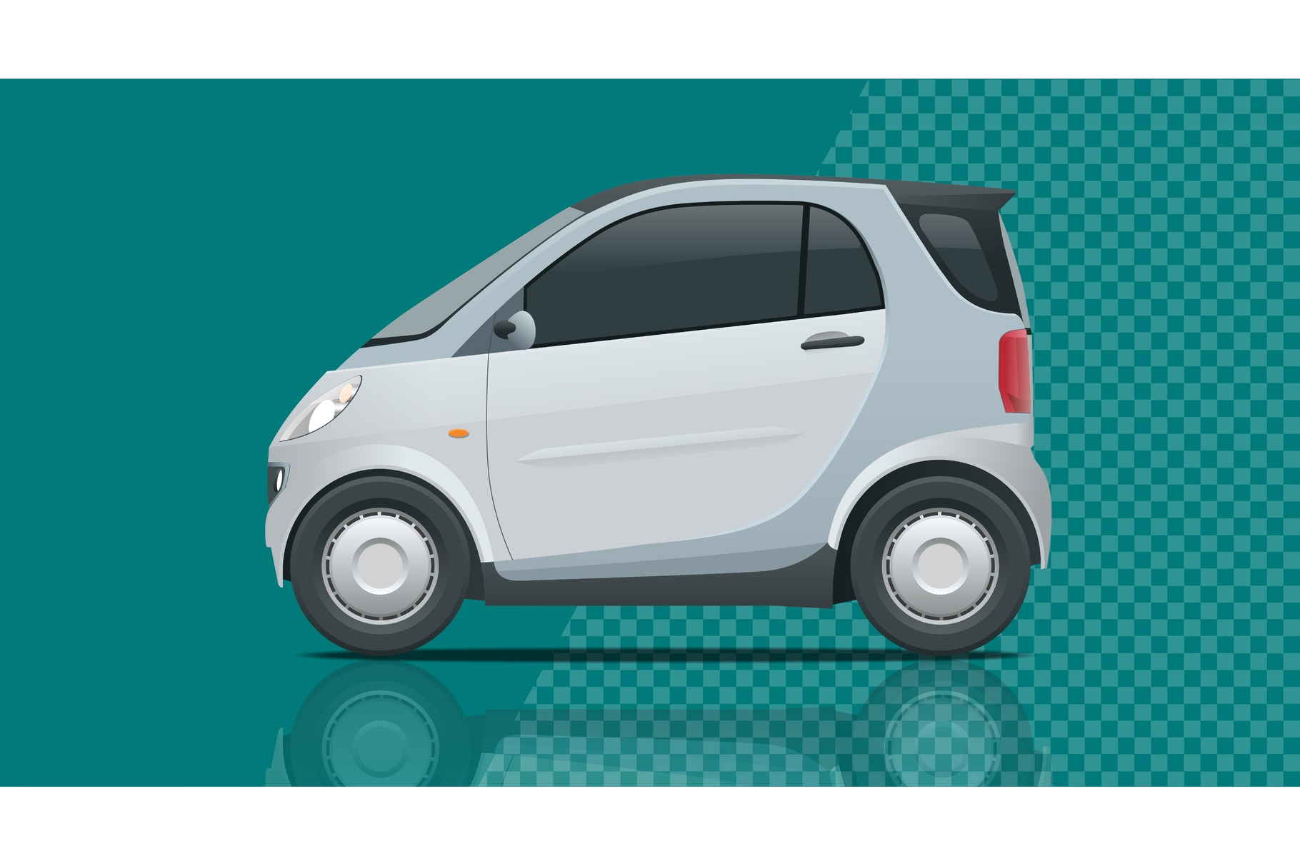Vector compact small car. Template vector isolated on transparent. View ...