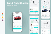 Car & Ride Sharing Mobile App UI Kit, an UI Kit Template by uicube