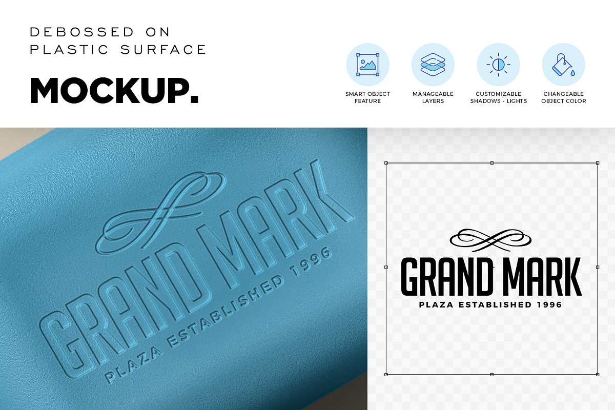 Plastic Debossed Logo Mockup, a Product Mockup by DesignNeutrons