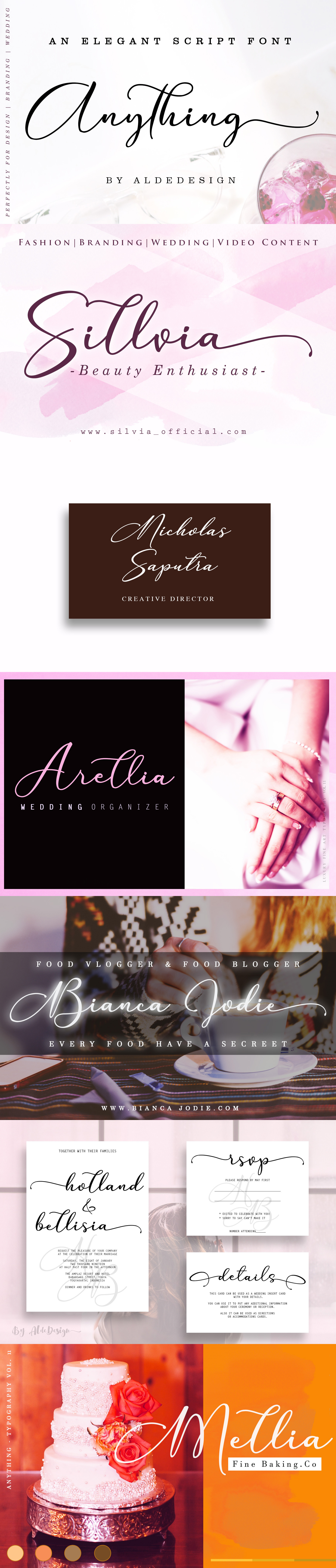 Anything Script || 8 Fonts, a Script Font by Aldedesign