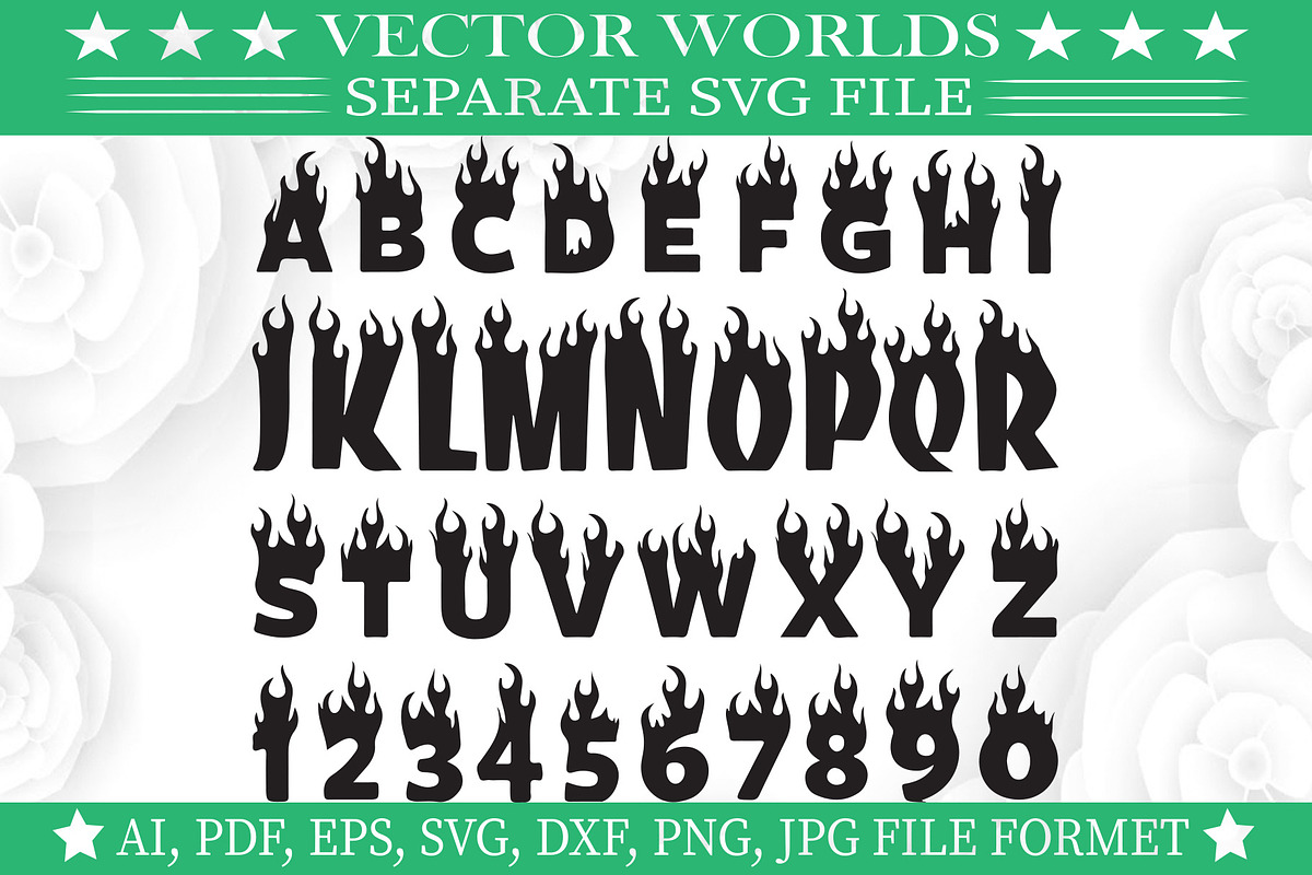 Fire Font Svg, Fire, Word, Font Svg, an Object Graphic by VectorWorlds