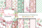 Watercolor Tea Party Patterns, a Pattern Graphic by STASIstudio