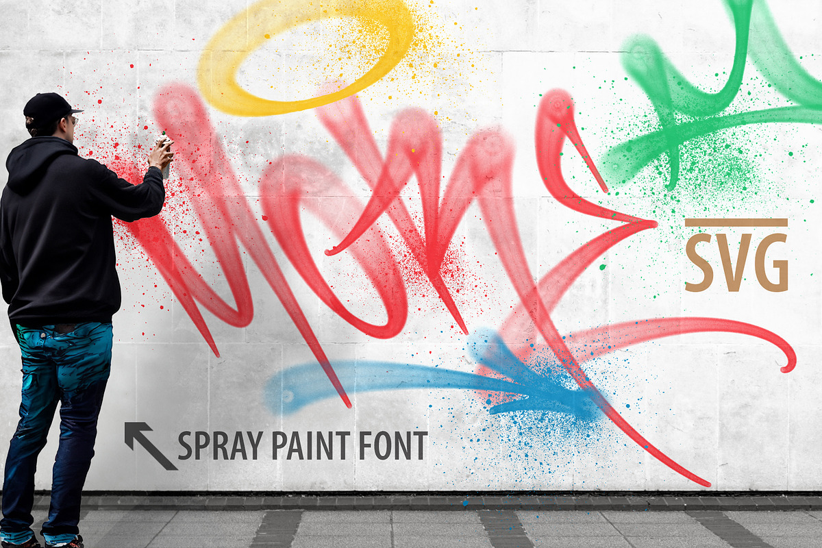 More | Graffiti Spray Paint SVG Font
