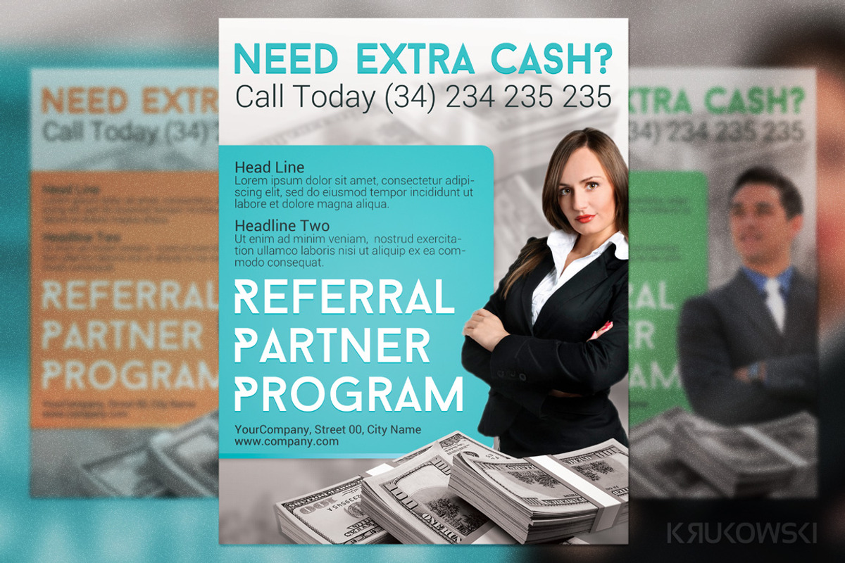 Referral Partner Program Flyer, a Flyer Template by Krukowski Graphics