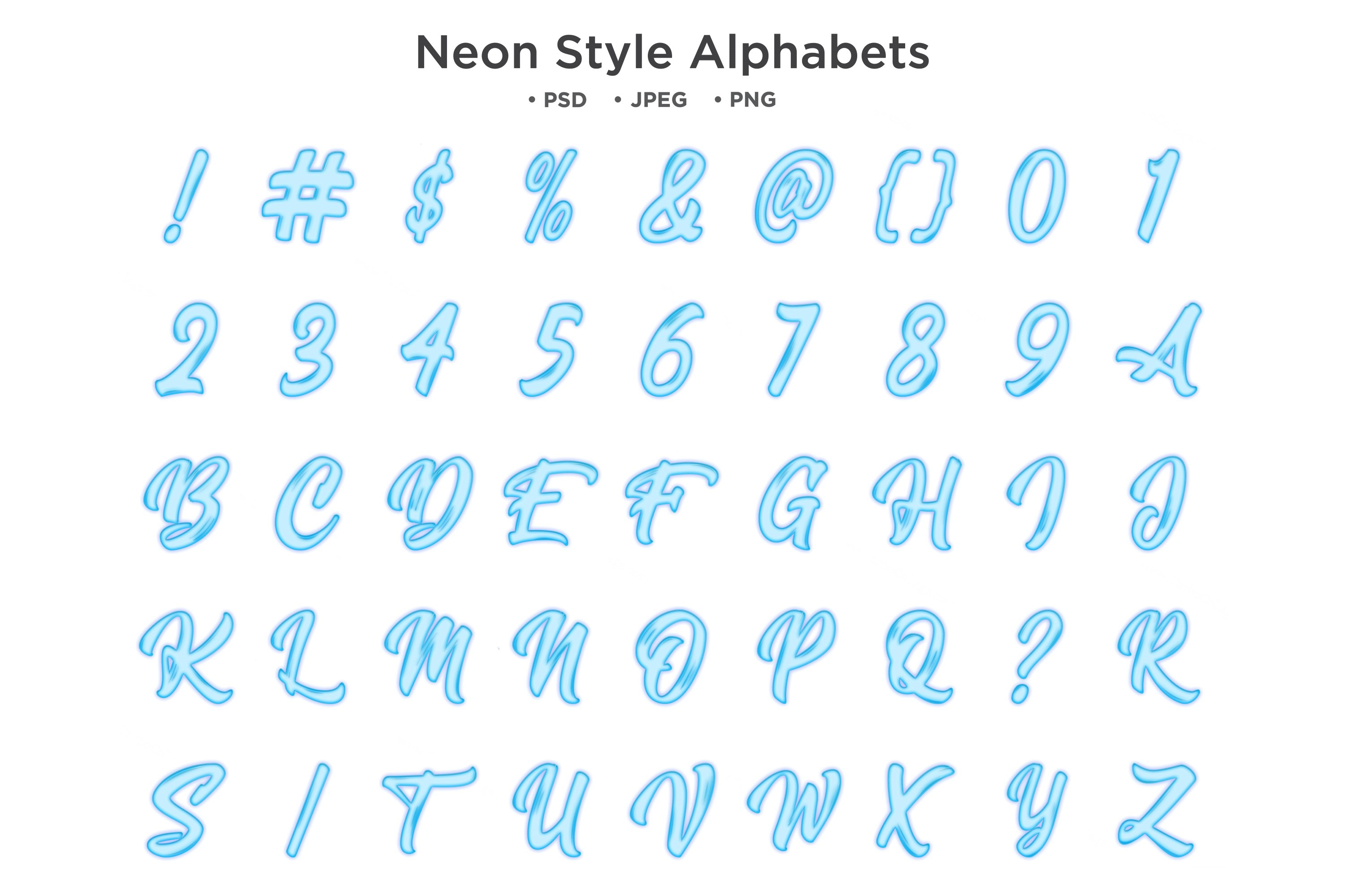 Neon Style Alphabet Abc Typography, a Layer Style Add-On by shahsoft