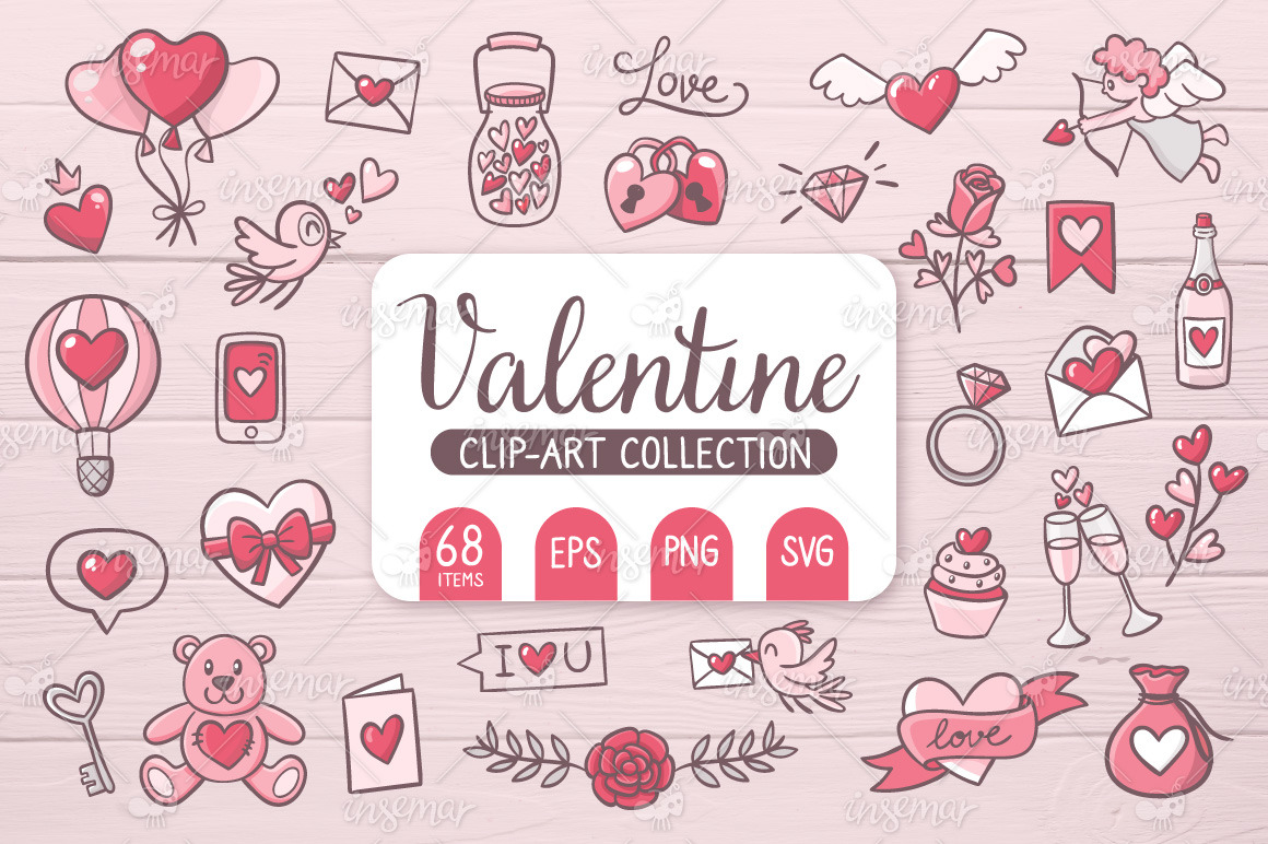Valentines Day Vector Cliparts | Creative Market