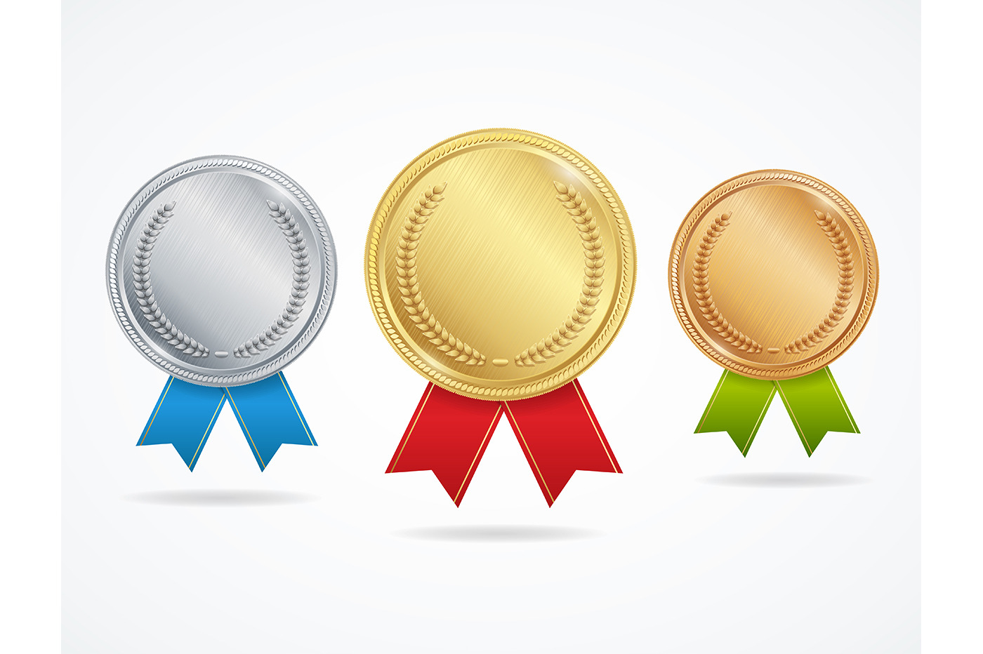 Realistic Metal Award Medals Set, an Object Graphic by More Shop