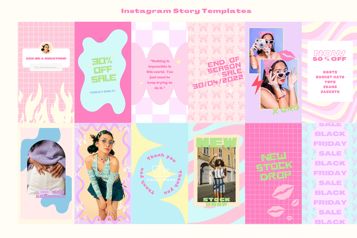 Y2K Instagram Templates Bundle, a Social Media Template by Hell Yeah ...