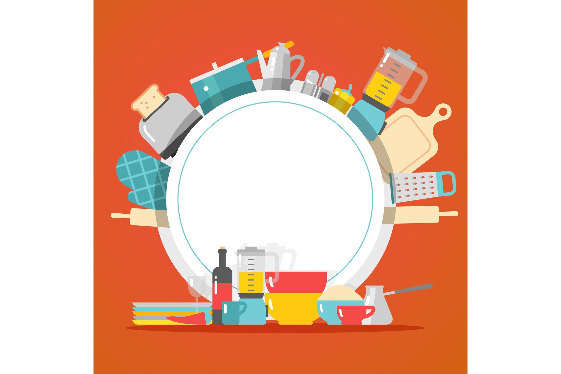 Kitchen cookware dishes and, an Object Graphic by Vectorstockersland