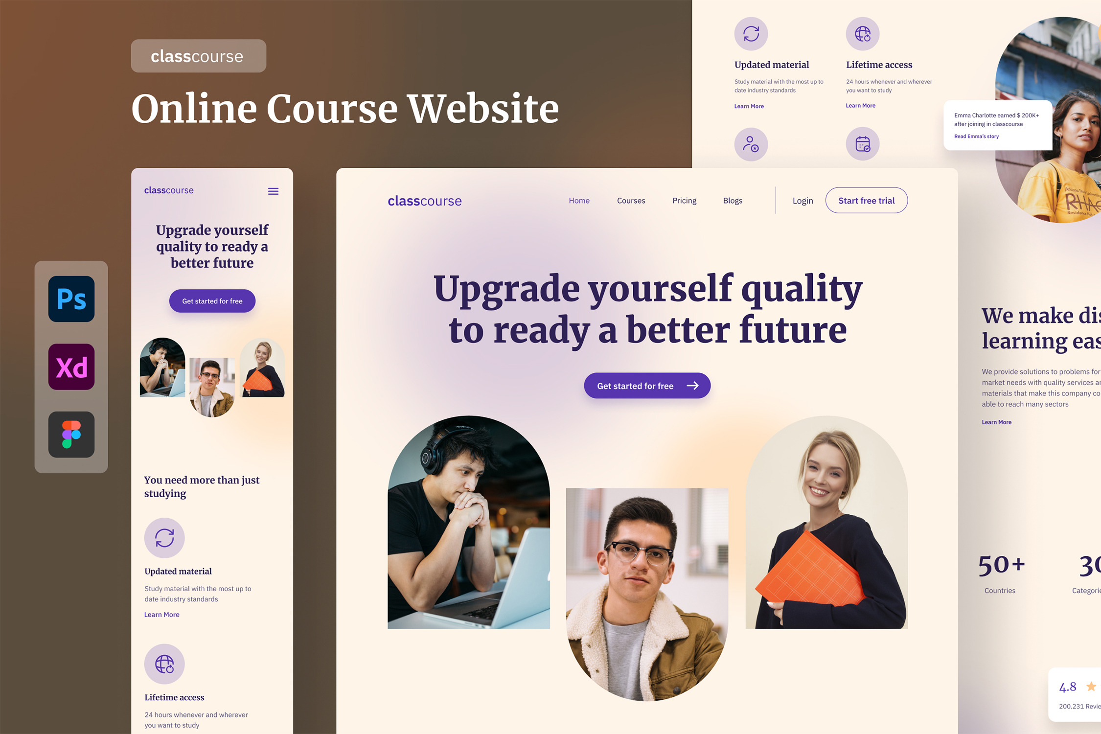 Online Course landing Page Website, a Landing Page Template by SLAB! Design