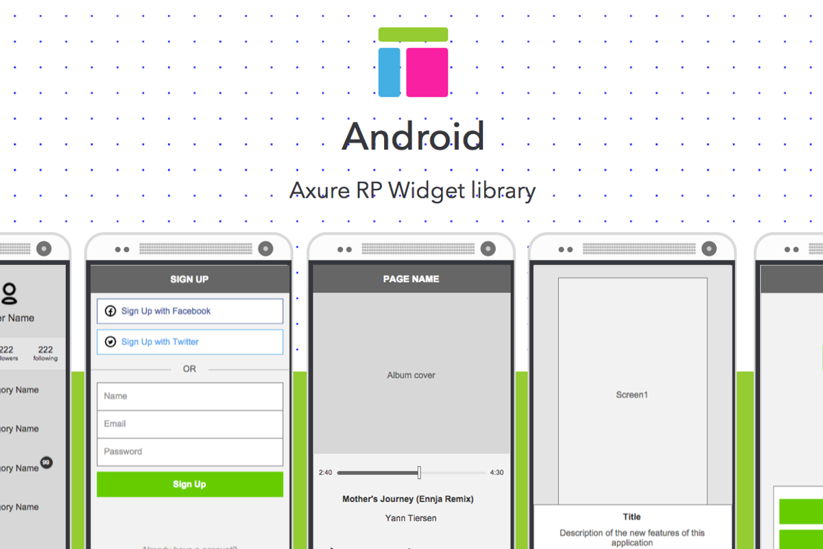 Axure widget library / Android, an Action Add-On by Axemplate