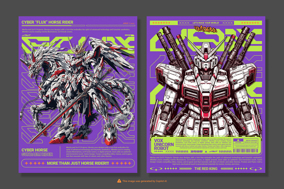 Geon | Futuristic Mecha Font Vol. 4, a Symbol Font by Ardana Creative