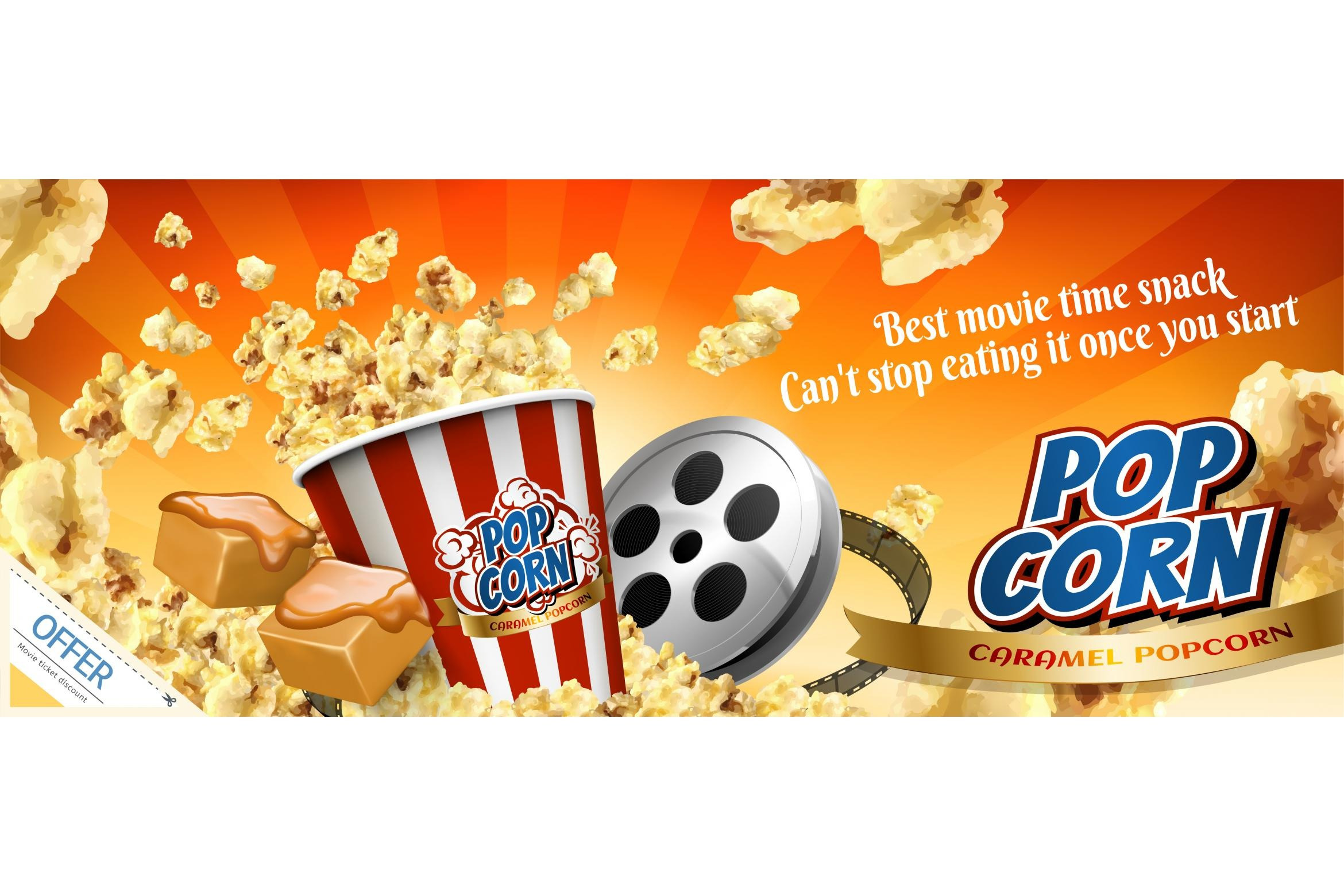 Caramel popcorn banner ads