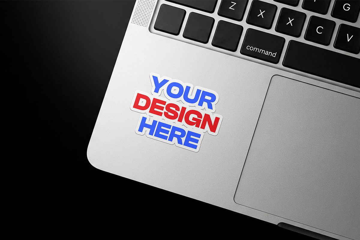 Sticker on Laptop Mockup