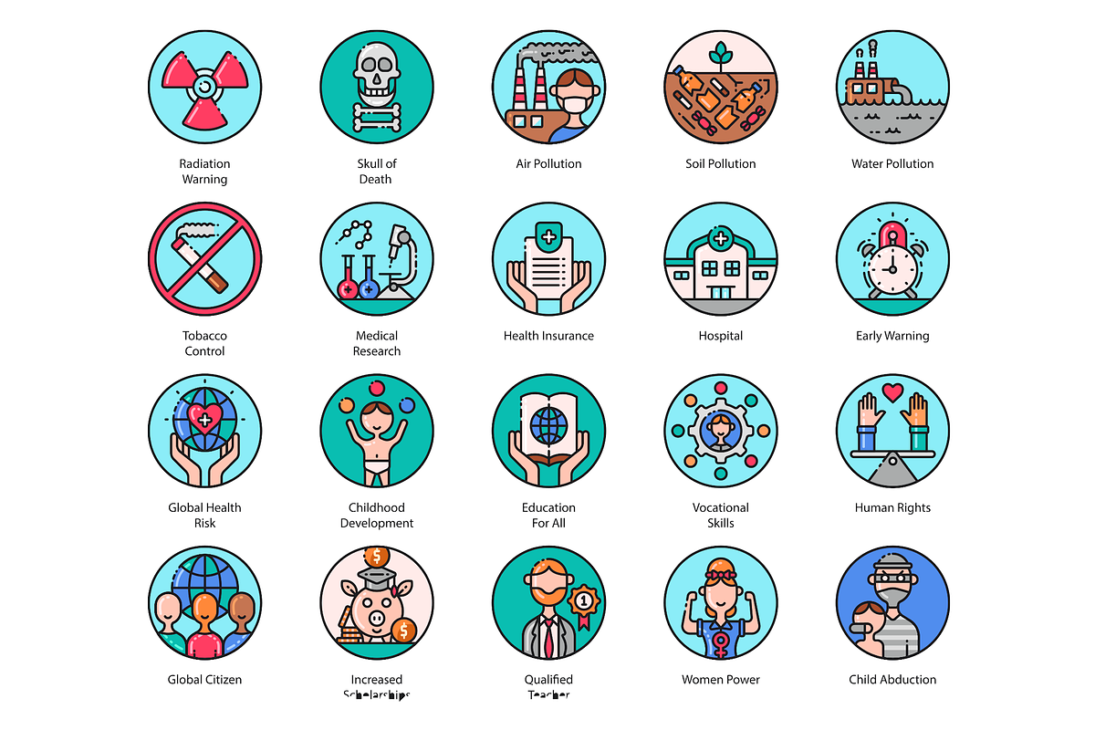136 Sustainable Development Icons, an Icon by Flat Icons