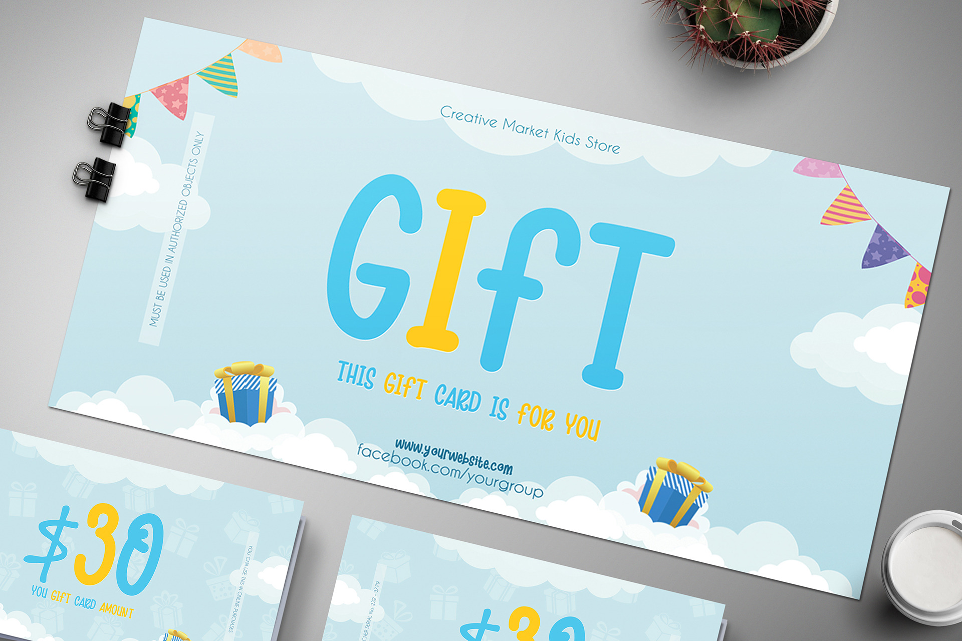 Kids Store Gift Card 021, a Card Template by Tzochko