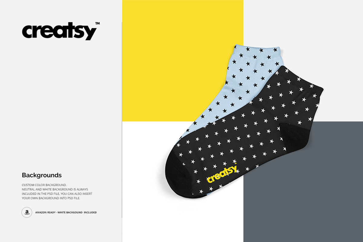Sublimation Socks 2 Types Mockup Set, a Product Mockup by Creatsy