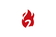2 two number fire flame logo vector, a Branding & Logo Template by vastard