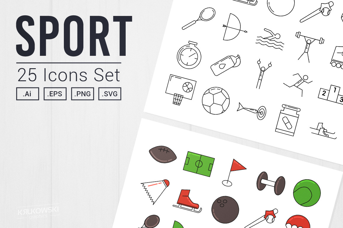 Sport Vector Icons UI/UX, an Icon by Krukowski Graphics