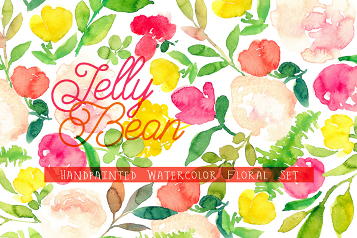 Jelly Bean - Watercolor Floral, an Illustration by SmallHouseBigPony