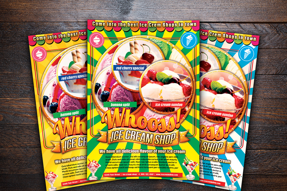 Ice Cream Shop Promotion Flyer, a Flyer Template by Design Addict