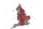 Large group of people forming England map concept. 3d illustration ...
