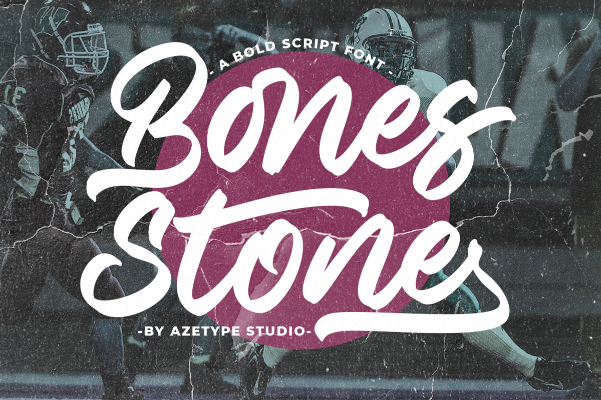 Bones Stone • A Bold Script Font, a Script Font by azetypestudios.com