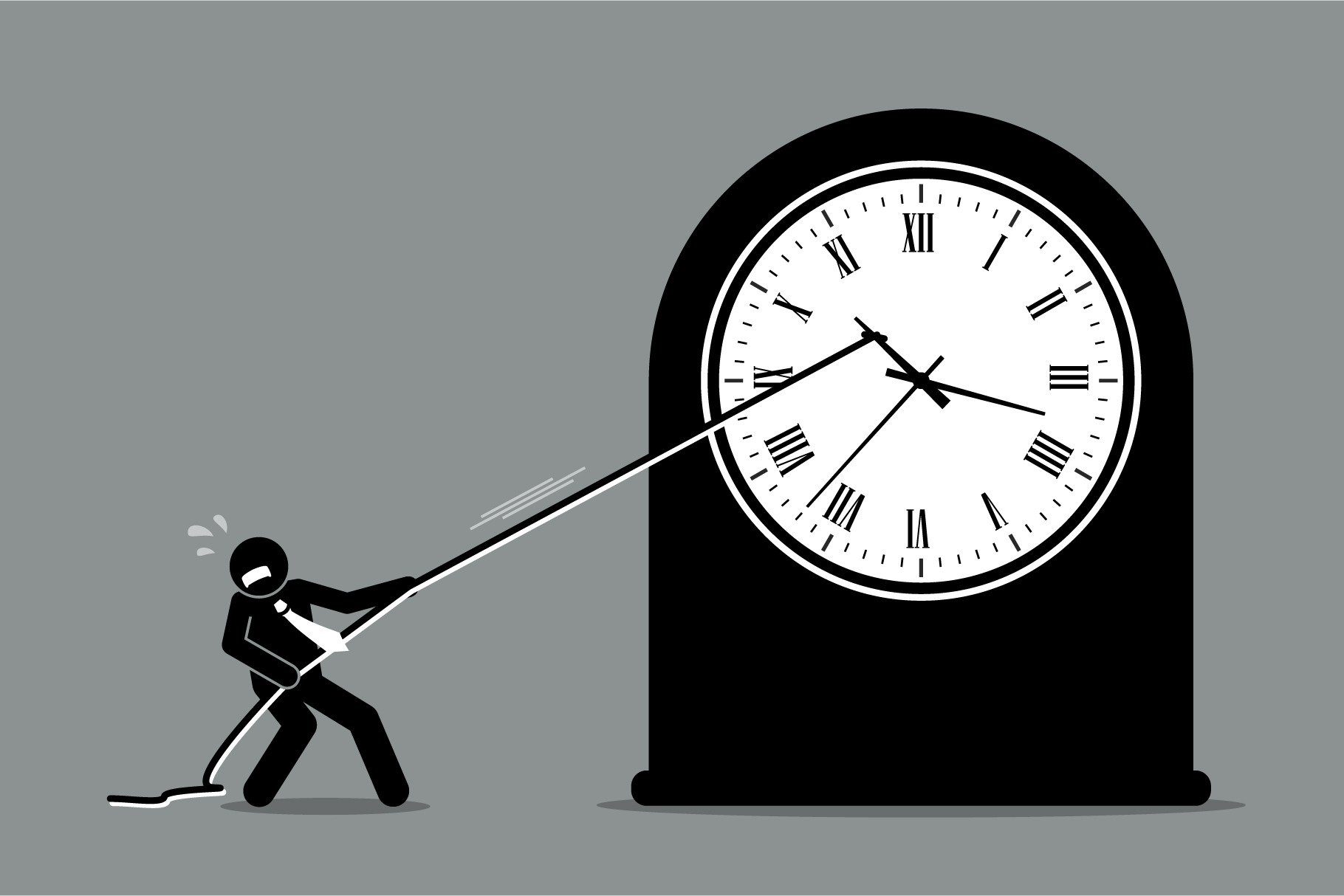 Stopping Time Stop Clock, a Person Illustration by Leremy Stick Figures