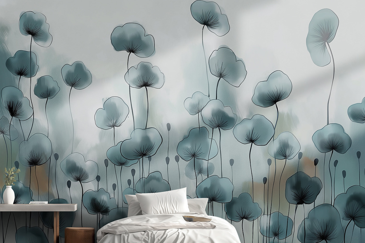 Mixed hand-painted art mural series