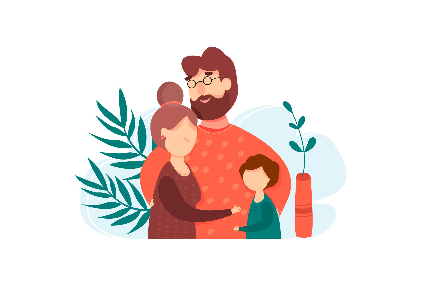 Cute happy family, a Background Graphic by Semenhorosh