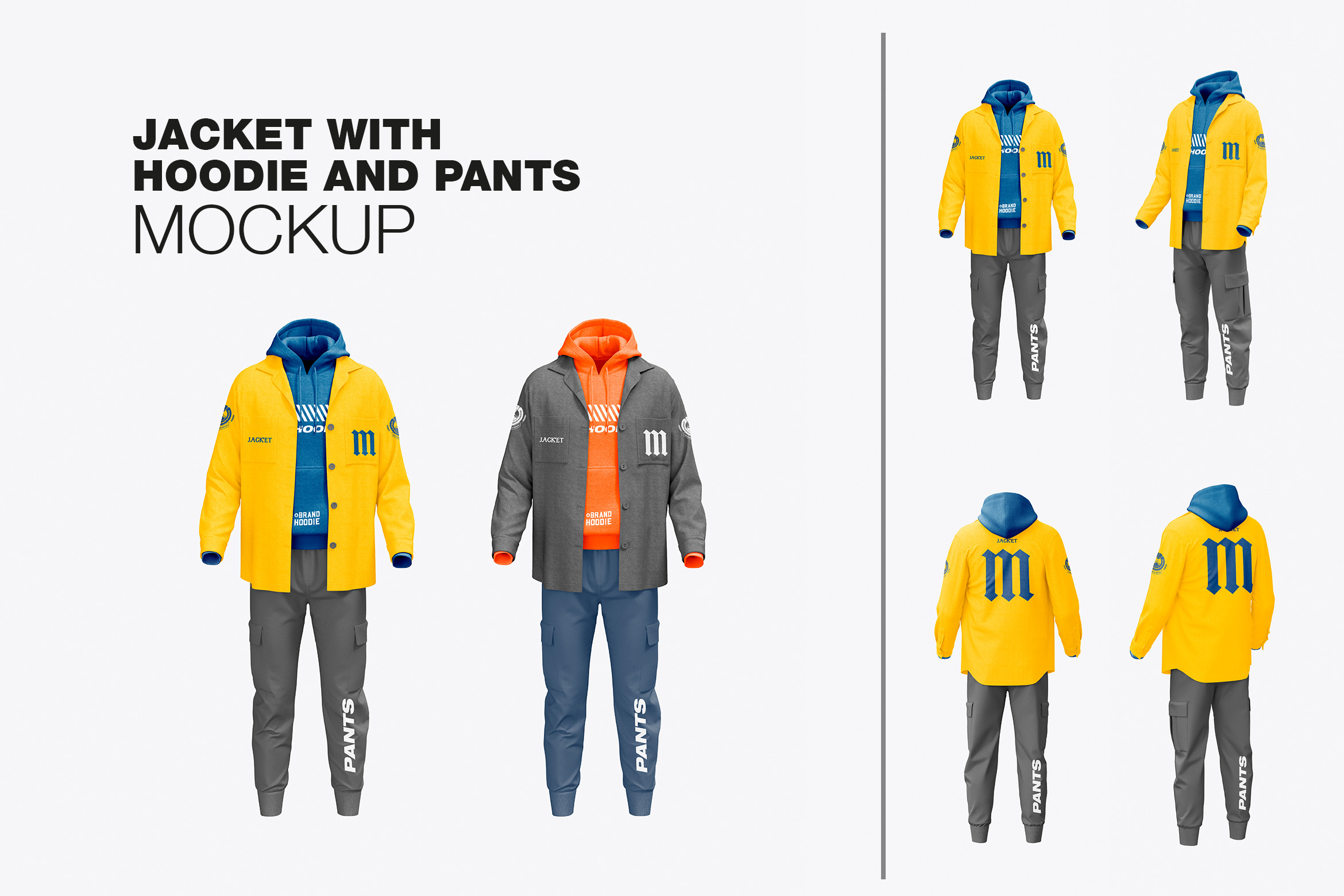 Male Layered Jacket Outfit Mockup, a Mockup by OneVectorStock
