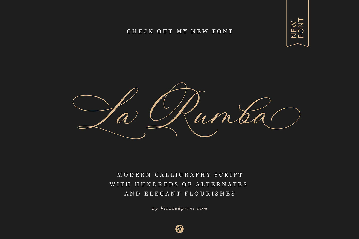 The Mozart Script, a Script Font by Blessed Print