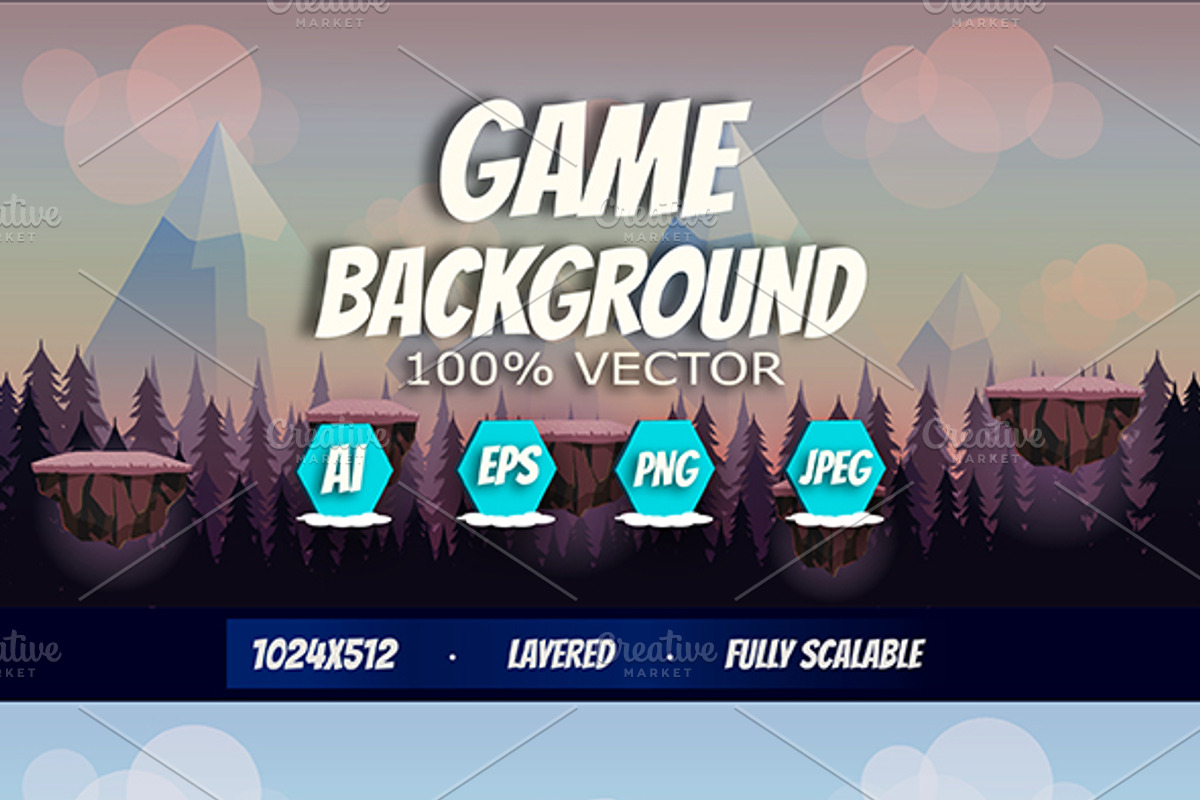 Jump Game Background, an Illustration by 2dvillShop