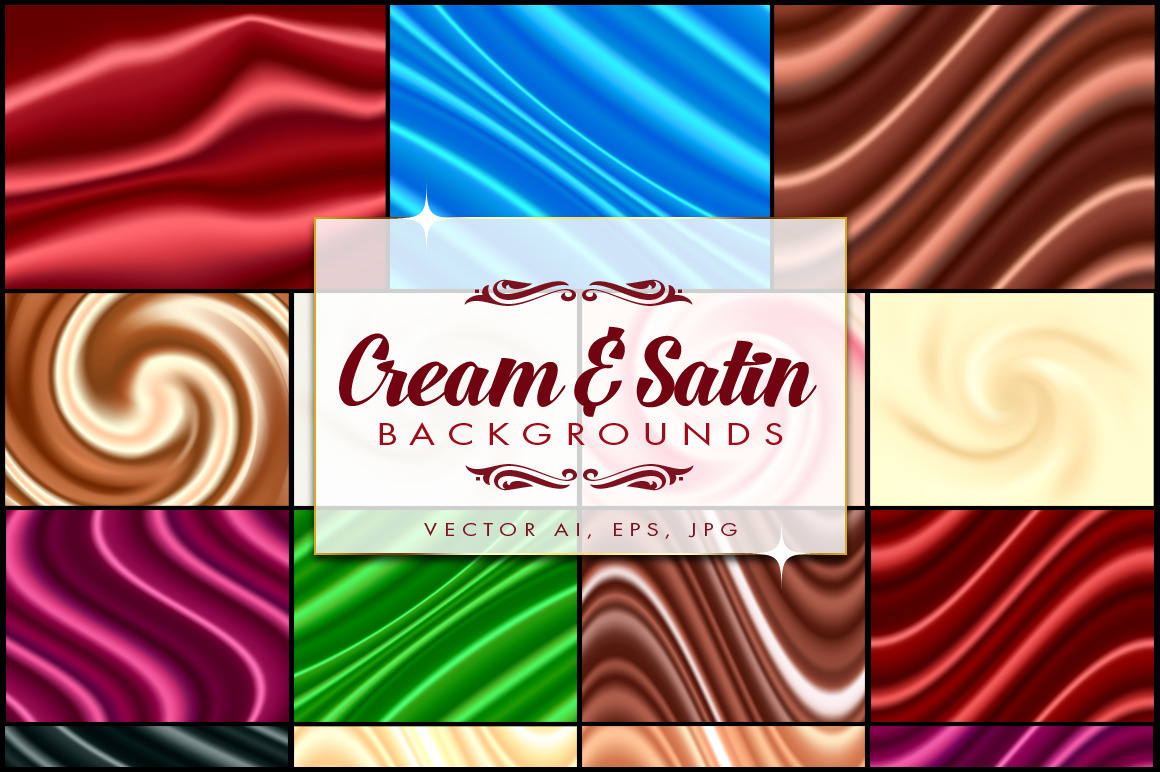 20 Cream & Satin Vector Backgrounds, a Texture Graphic by pixaroma