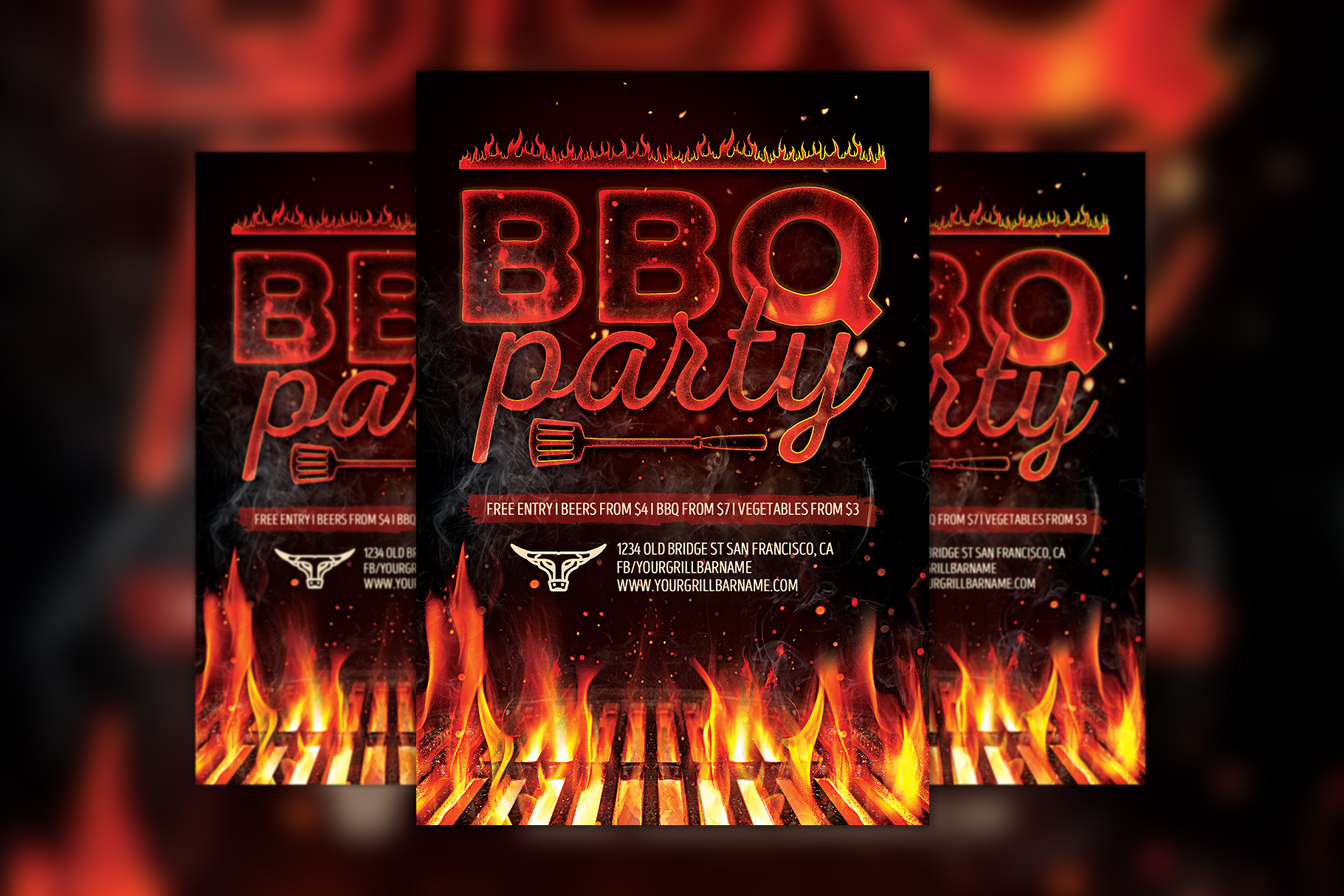 Barbecue Grill Party Flyer Template, a Flyer Template by Flyermind