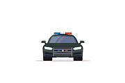 Front view police car, a Transportation Illustration by SkyVectors