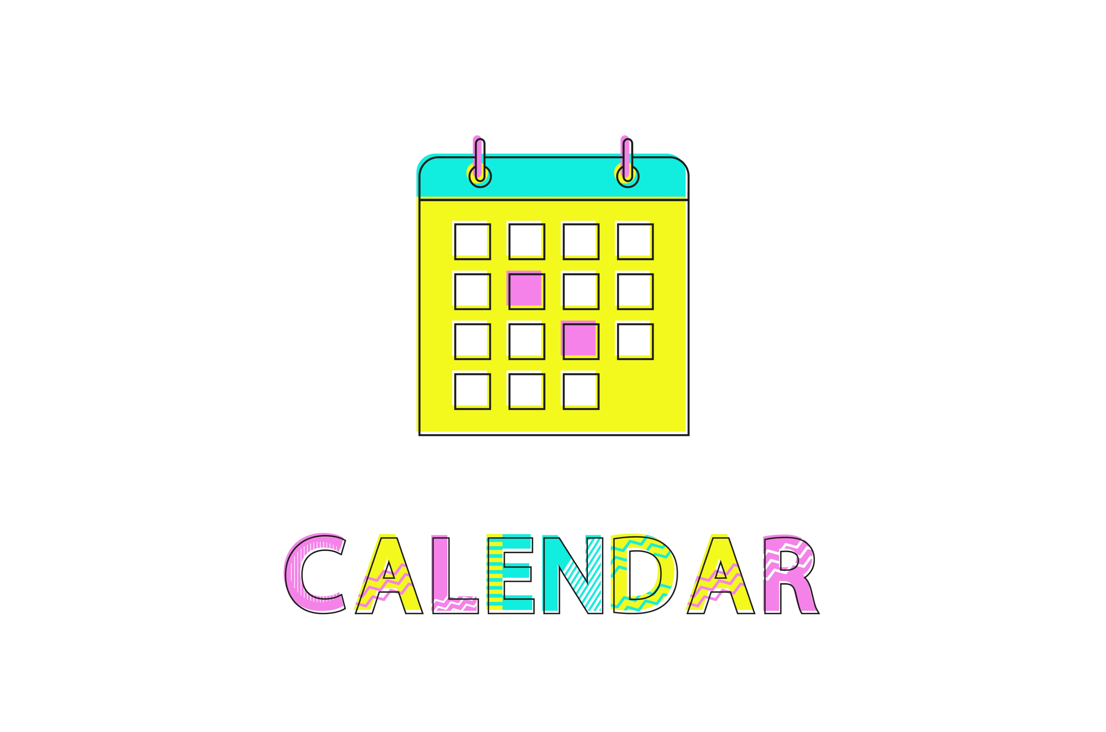 Calendar with Highlighed Days Vector, an Object Graphic by robuart