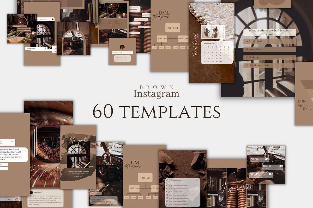 Brown Instagram Blogger Template Kit, a Social Media Template by ...