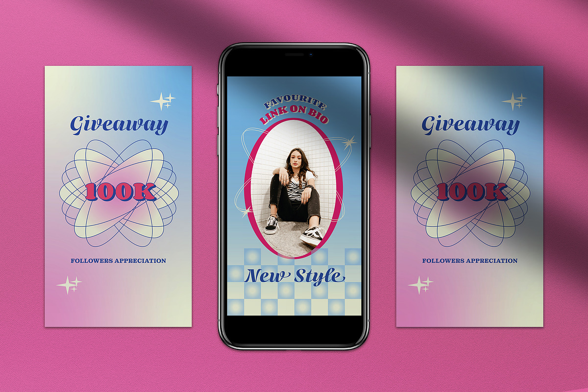 Y2K Fashion Instagram Pack, a Social Media Template by graphicook