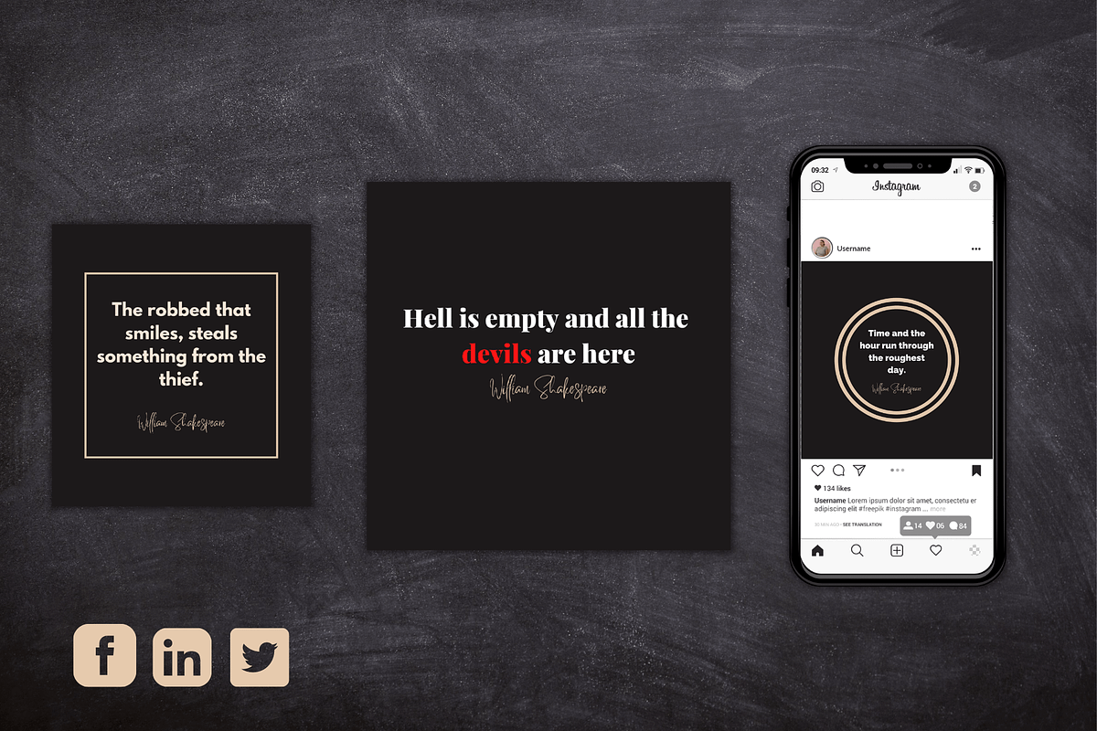 Animated William Shakespeare Quotes, a Social Media Template by ...