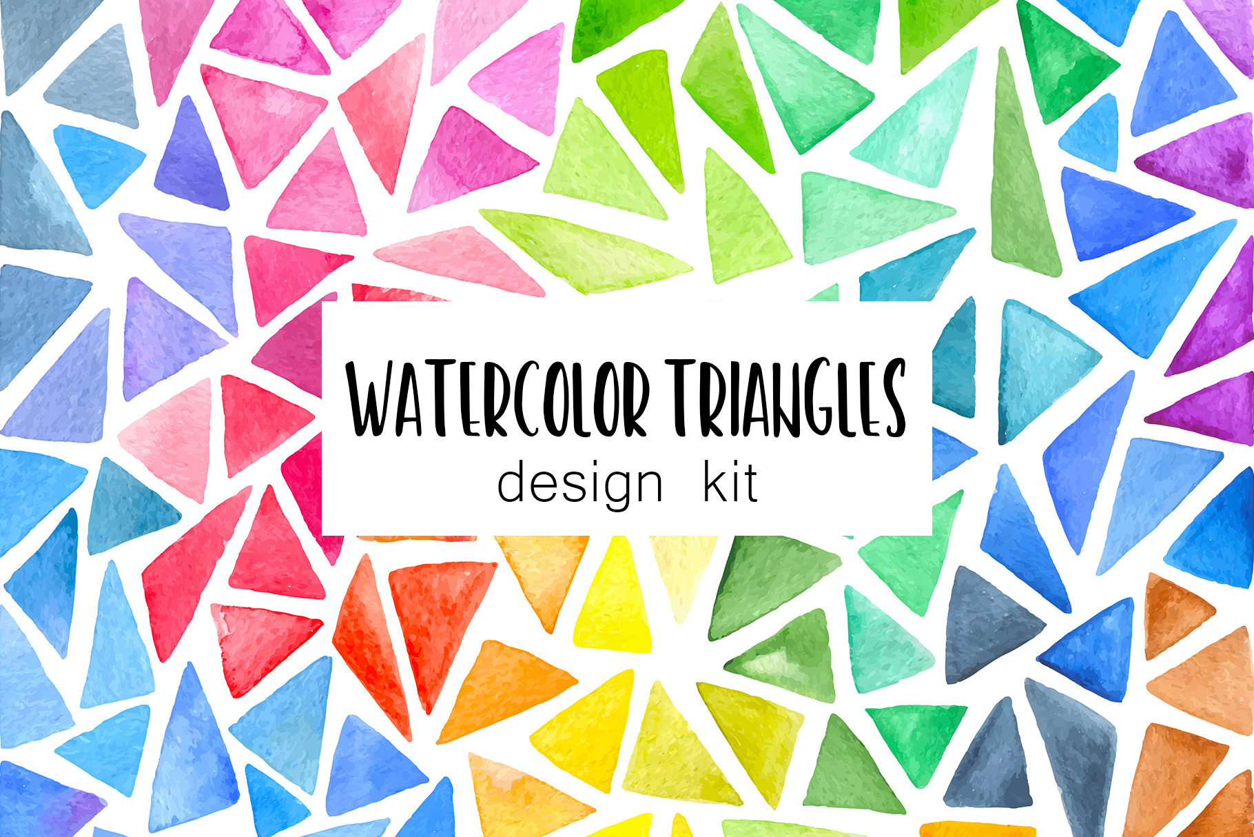 Watercolor Triangles Design Kit, a Decorative Illustration by Artspace