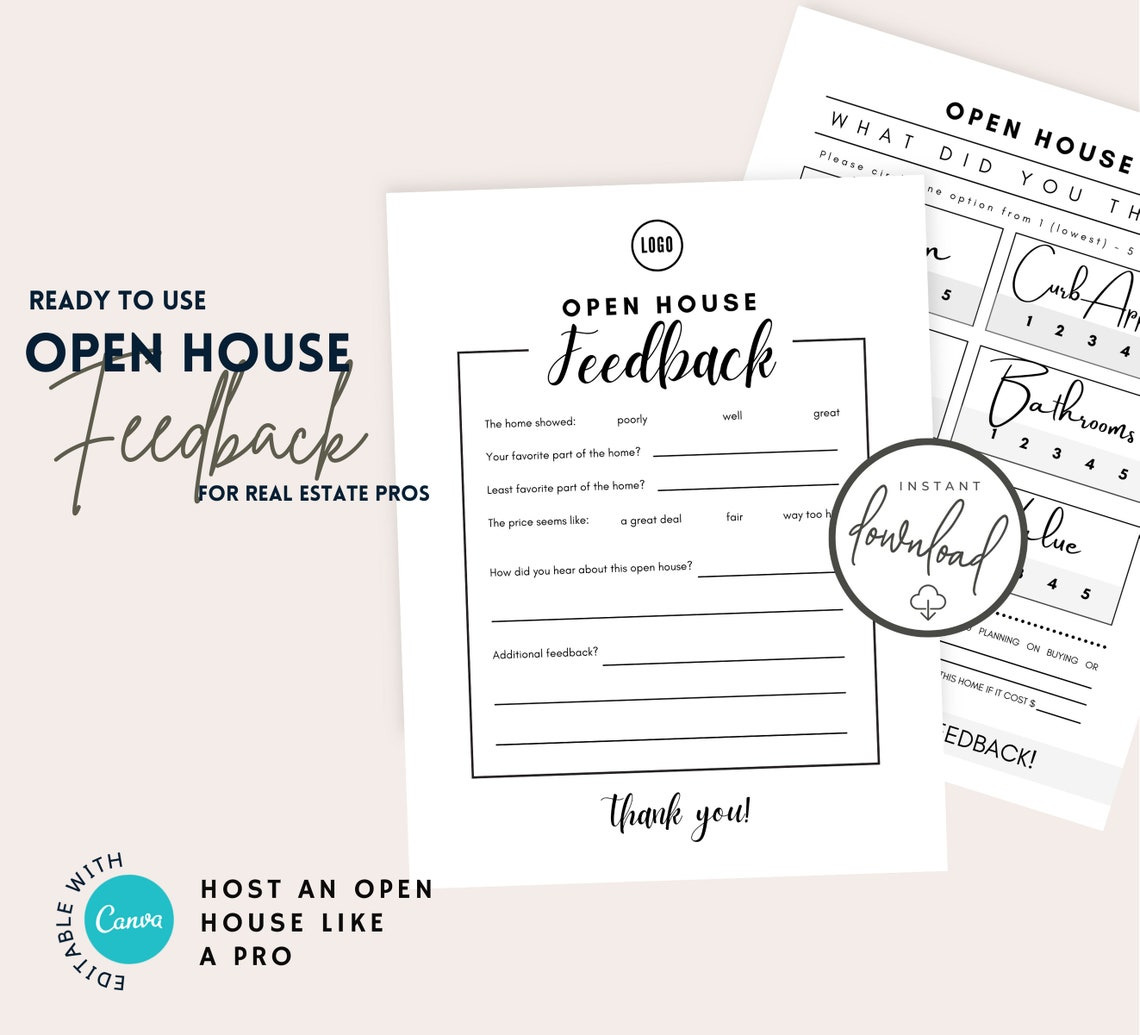 Open House Real Estate Feedback CANVA