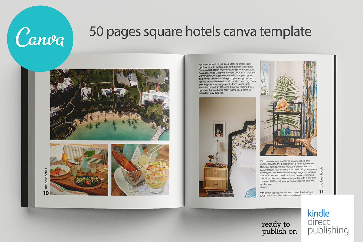 Canva Best Hotel Square Mag Template, a Magazine Template by DeLaGranSiete