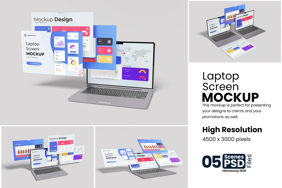 Laptop Screen Mockup, a Mac Mockup by bimockup