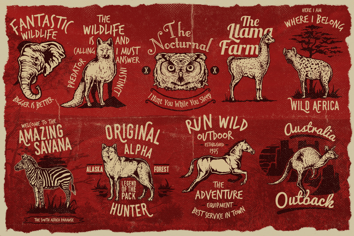 50 Vintage Animal Logo, a Branding & Logo Template by TSV Creative