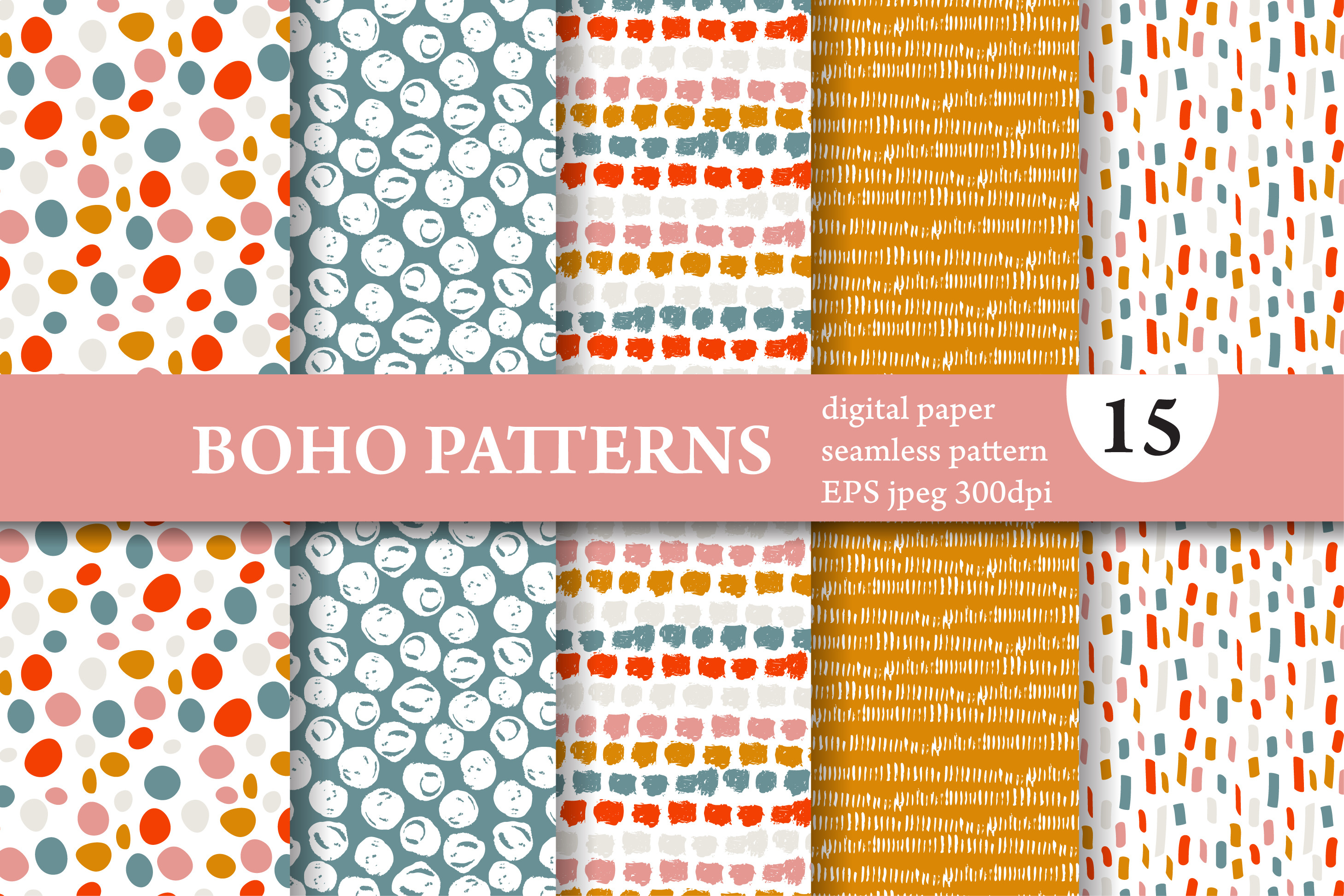 15 Doodle Boho Seamless Patterns Set, a Pattern Graphic by Sunset&Sea ...