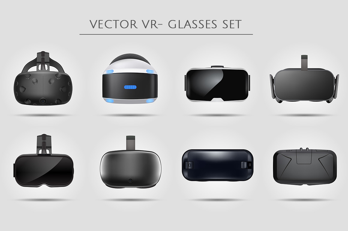 VR virtual reality glasses set, a Technology Illustration by Nikelser