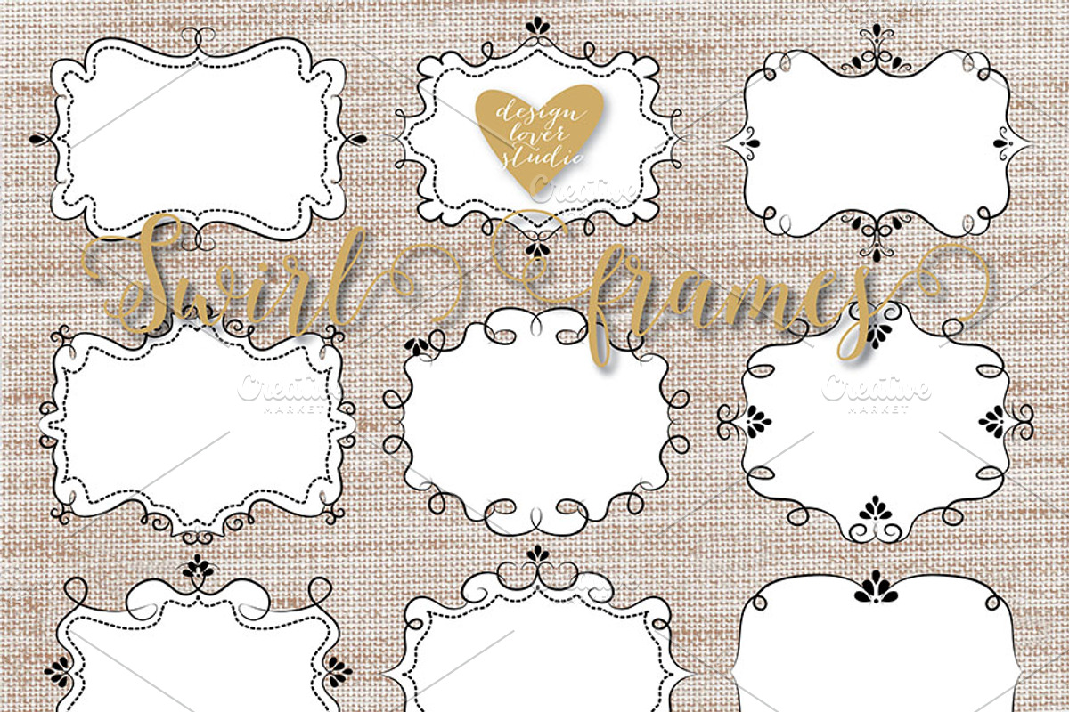 Vector Swirl Frames clipart, an Illustration by designloverstudio