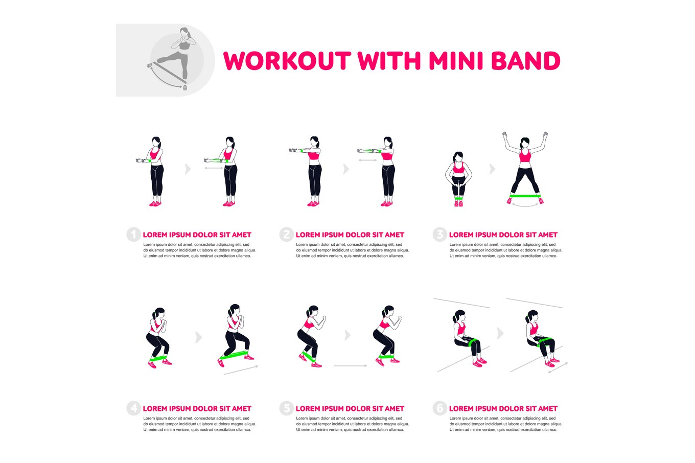 Workout with mini band, a Healthcare Illustration by Handy Trendy