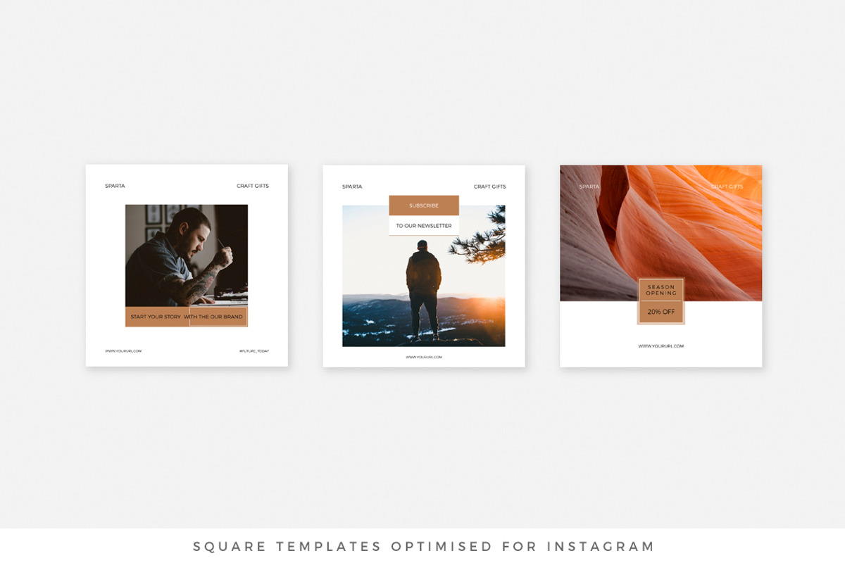 Brown Fashion Instagram Pack, a Social Media Template by Swiss_cube